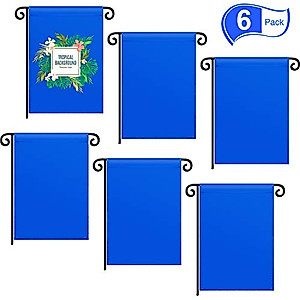 SATINIOR Double Sided Garden Flag Blank Flag DIY Garden Flag House Party Decorative Flag for Vinyl (HTV) Indoor Outdoor Party Decoration, Home Decoration, School Decoration (6, Blue)