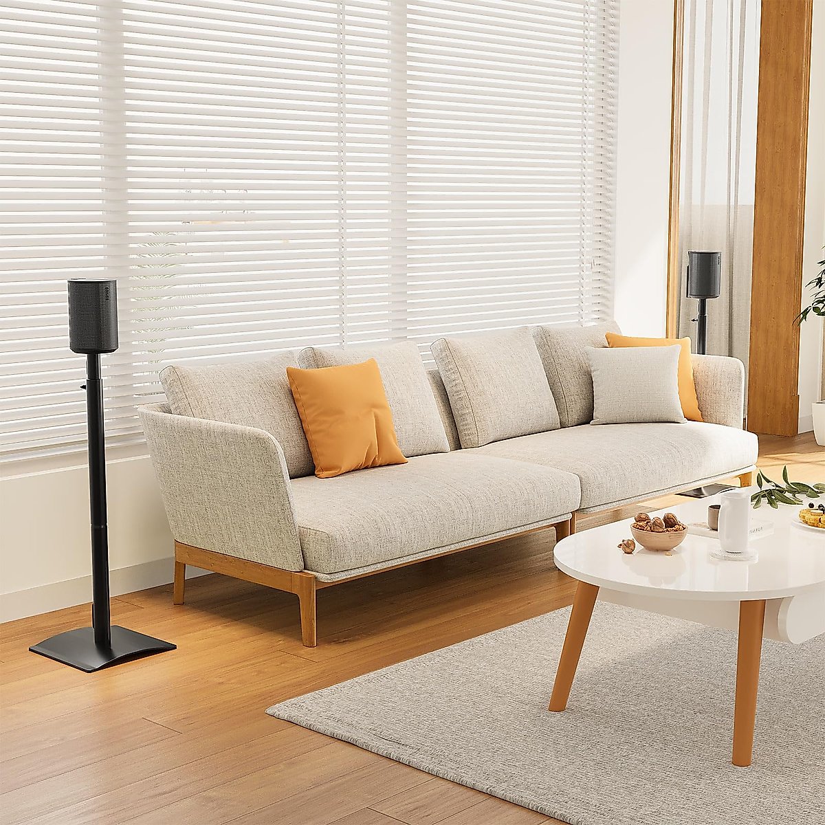 Mounting Dream Speaker Stands for Sonos Era 100, One, One SL, Play:1, Height Adjustable Up to 49.1", Set of 2 Surround Sound Speaker Stand with Cable Management, 13.2 LBS Loading MD5412