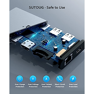 SUTOUG 12 in 1 USB C Hub, Docking Station, Triple Displays Laptop Docking Station for MacBook Pro and Windows(2 HDMI, DP, 100W PD, SD/TF Card Reader, 3 USB 3.0 Ports), MAC OS only Support Mirror Mode
