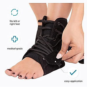 BraceAbility Ankle Brace - Lace-Up, Figure-8 Stabilizer Support for Twisted, Rolled, Sprained Pain Relief - Walking, Running, Basketball Injury Recovery Treatment Wrap for Men, Women, Kids (L)