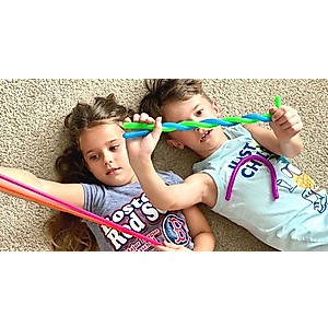 HYMONA 18 Packs Large Monkey Noodles 32CM/13 INCHES,Pull up to 7 feet (BPA/Phthalate/Latex-Free),Strengthen Stretchy Strings