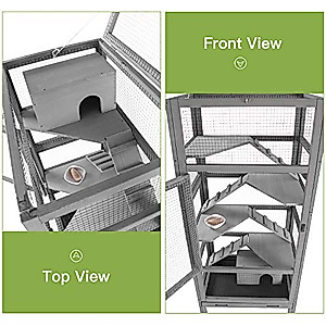 GUTINNEEN Ferret Cage Rat Cage 5 Levels Small Animal Cage for Chinchilla, Hedgehogs, Squirrel, Chameleon, Lizard, Gerbils