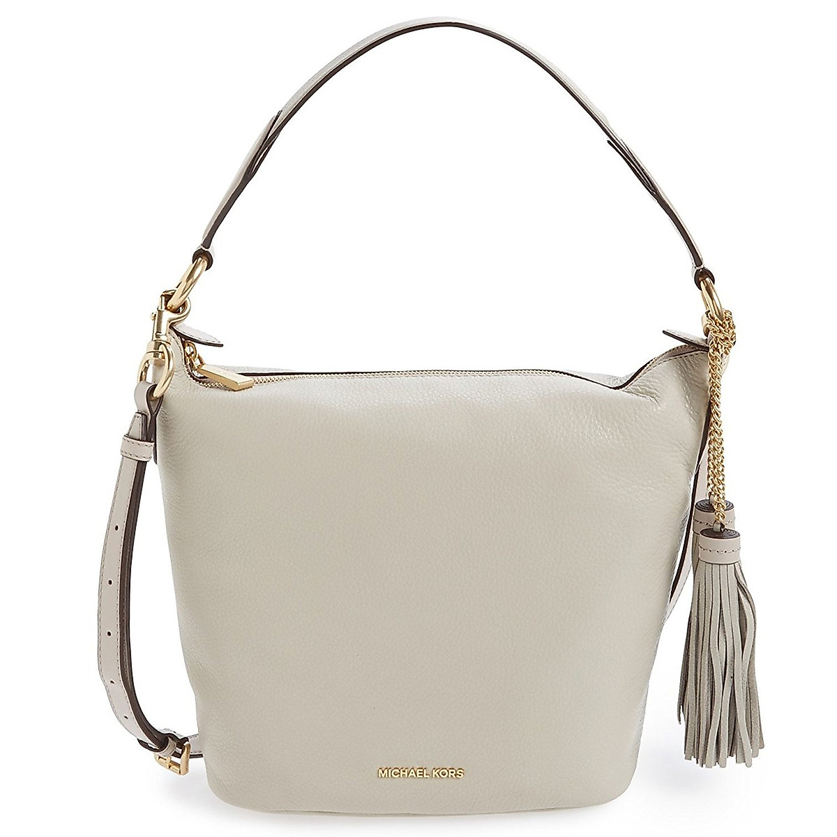 Michael Kors Womens Elana Lether Convertible Shoulder Bag (Cement)