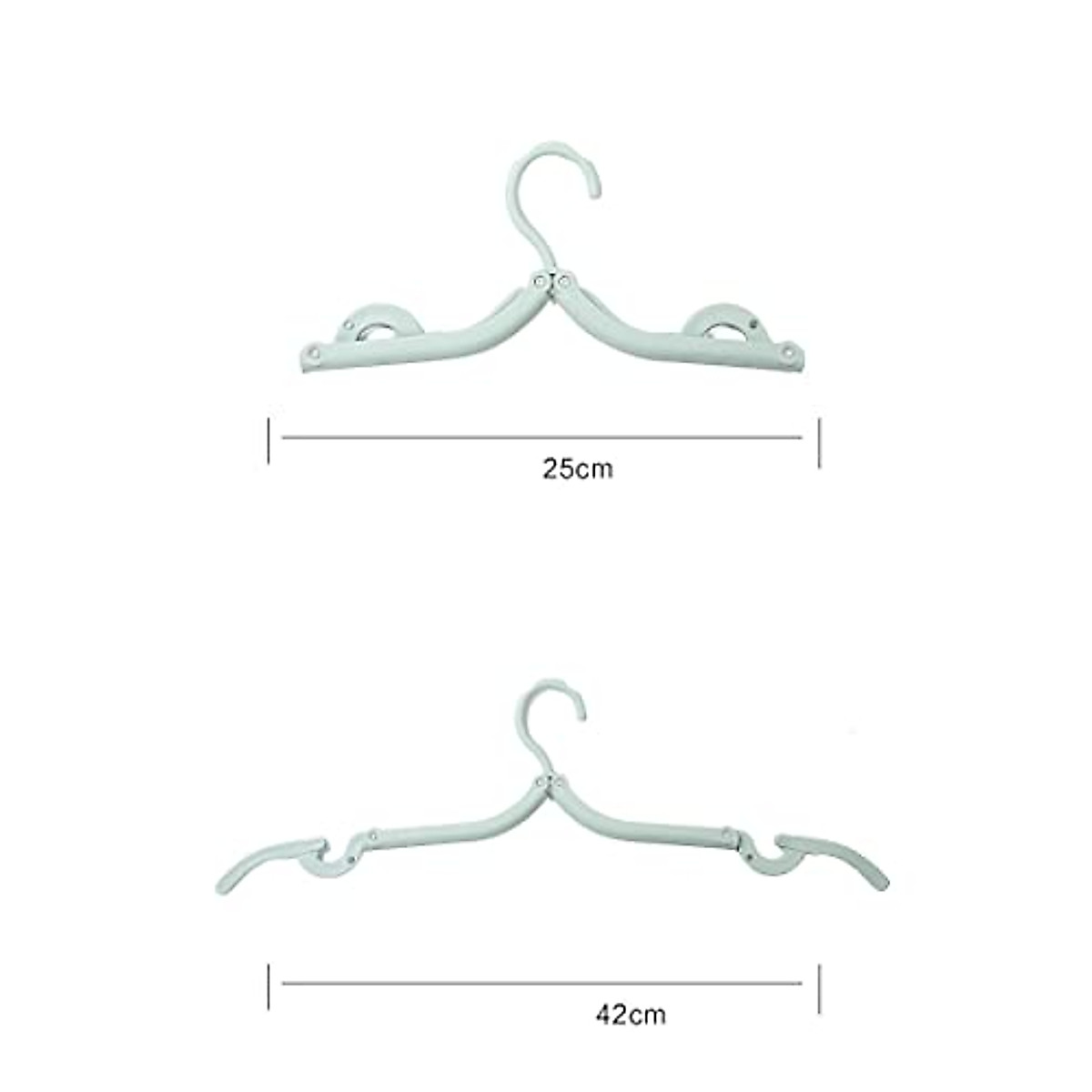 WOIWO 8 PCS Portable Folding Clothes Hanger Creative Travel Easy to Carry Clothes Hanger for Adults and Children