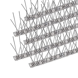 Hausse Stainless Steel Bird Spikes 10 Pack, Squirrel Small Birds Pigeons Crows and Woodpeckers Deterrent Devices Bird Repellent Spikes, Assemble Easily Covers 10 Feet for Outdoor Wall Fence