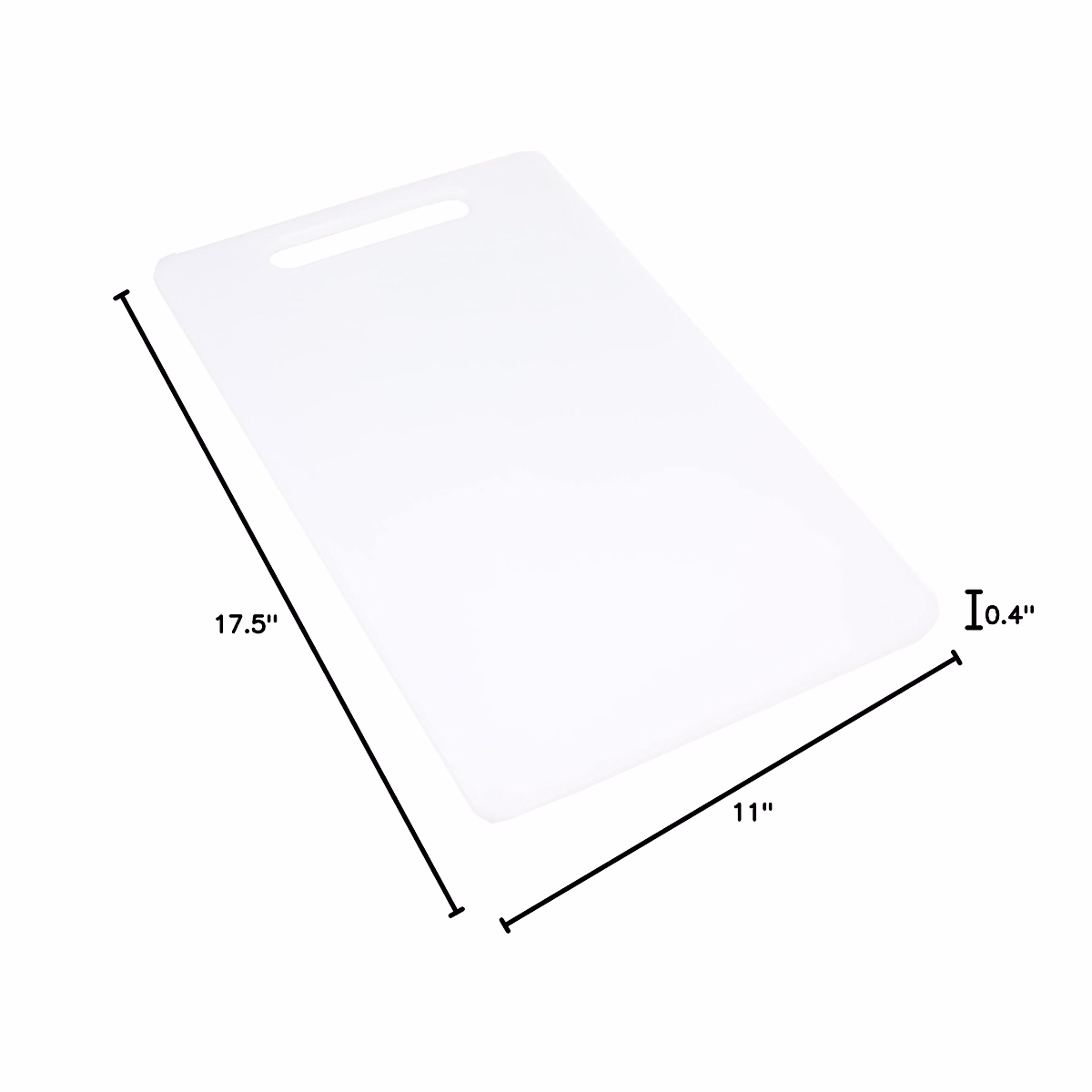 Chef Craft Basic Solid Plastic Cutting Board, 17.5 x 11 inch, White