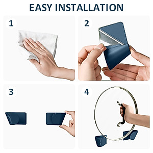 DZHF Pot Lid Organizer, Pot Pan Lid Organizers Holder Inside Cabinet Door, Wall Mount (Set Of 6 Pairs) Blue