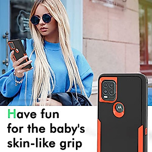 Vinve for Moto G Stylus 5G Case, [Military Grade] Shockproof Hybrid Rugged Bumper Protective Cover (Black/Orange)