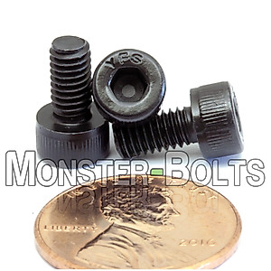 MonsterBolts - M4 x 8mm Socket Head Screws, DIN 912, Alloy Steel, Black Oxide, 50 Pack