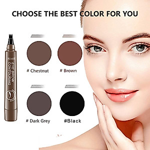 Liquid Eyebrow Pen - Upgrade Eyebrow Pencil TattooPen, Eyebrow Makeu, Long Lasting, Waterproof and Smudge-proof (Dark brown#2)