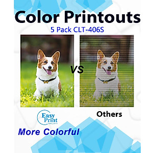 EASY PRINT (5-Pack) Compatible CLT406S Toner Cartridge Replacement for CLT-K406S C406S M406S Y406S Used for Samsung CLX-3305FW CLX-3307FW SL-C460FW SL-C463FW CLP-365W 367W, (2X BK, 1x C, 1x M, 1x Y)