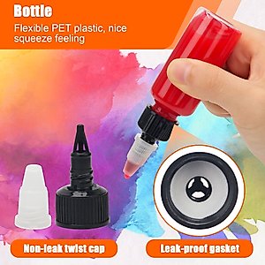 Adecco LLC 50PCS Plastic Dropper Bottle, 1oz Dispensing Bottles Applicator, 30ML Empty Squeeze Dropper Bottles with Twist Top Cap