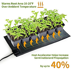 NAMOTEK 2 Pack Seedling Heat Mat, Durable Waterproof Seed Germination Heating Mat, Warm Hydroponic Plant Heating Pad