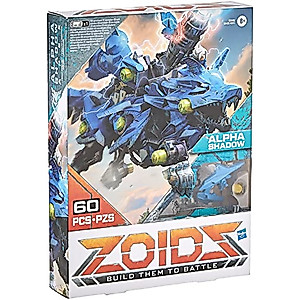 ZOIDS Hasbro Giga Battlers Alpha Shadow - Wolf-Type Buildable Beast Figure with Motorized Motion - Toys for Kids Ages 8 and Up, 60 Pieces (E5546)
