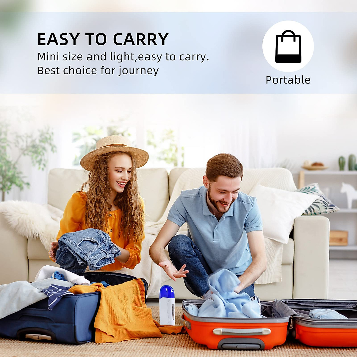 Dual Roll on Waxing Kit Hair Removal Roll on Double Wax Warmer with 3 Rose Wax Cartridge Depilatory Wax Roller Refill for Legs Arms and Underarm