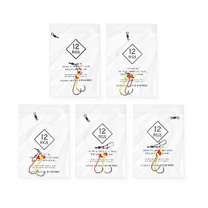Pompano Rigs Pro-Tec Coated Circle Hooks Surf Fishing Rigs Hand-Tied (5-Pack, Sand Flea)