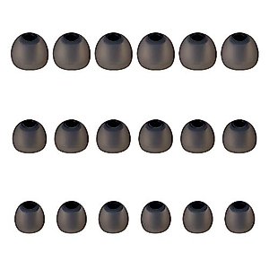 Earbud Tips Soft Silicone Earbuds Replacement Tips Fit for in-Ear Headphones(Inner Hole from 3.8mm -4.2mm Earphones) 9 Pairs S/M/L,Black