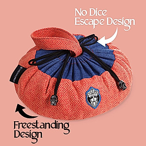 CardKingPro Monstrous - Dice Bag with 8 Pockets - Orange/Blue - Huge Capacity 500+ Dice - Great for Dice Hoarders