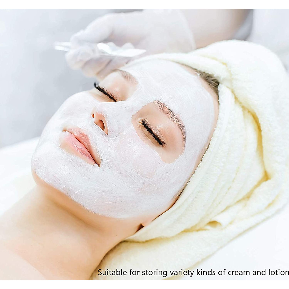 Healthcom 10 Packs 10 Gram/10ml Empty Jars Pink Glass Cosmetic Jar Pot Bottles with Rose Gold Lids Refillable Cosmetic Container Eye Cream Jar Pot Vials for Makeup Lotion Face Eyeshadow Lip Balms