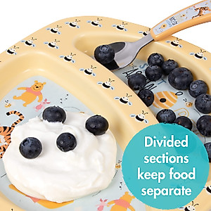 The First Years Disney Winnie the Pooh Toddler Dinnerware Set - Includes Toddler Bowl, Toddler Plate, Fork, Spoon and Toddler Cup - Baby and Toddler Feeding Essentials - 5 Count