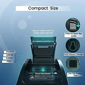 BORN4SHIP 80mm Receipt Printer - Thermal Receipt Printer Easy to Connect, Compatible with Windows/Mac/Linux, Supports USB Serial Ethernet Interface, 260mm/s Low Noise Printing, for ESC/POS (No Square)