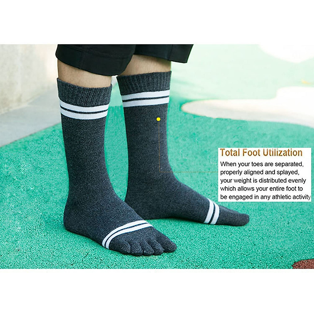 MWMart Toe Socks 5 Pack Women Men Cotton Socks Crew Five Finger Socks Running Athletic for Men Women