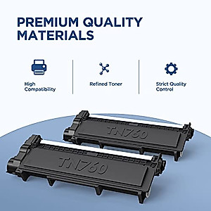 YO Twin Pack TN760 2PK Replacement for Brother TN760 TN730 High Yield Toner Cartridge, Compatible for MFC-L2710DW HL-2395DW DCP-L2550DW HL-L2370DW (Black, 2 Pack)