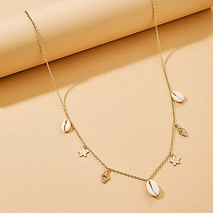 Sttiafay Boho Waist Body Chain Gold Shell Conch Star Belly Chain Sexy Beach Bikini Stomach Chain Body Accessories for Women Teen Girls