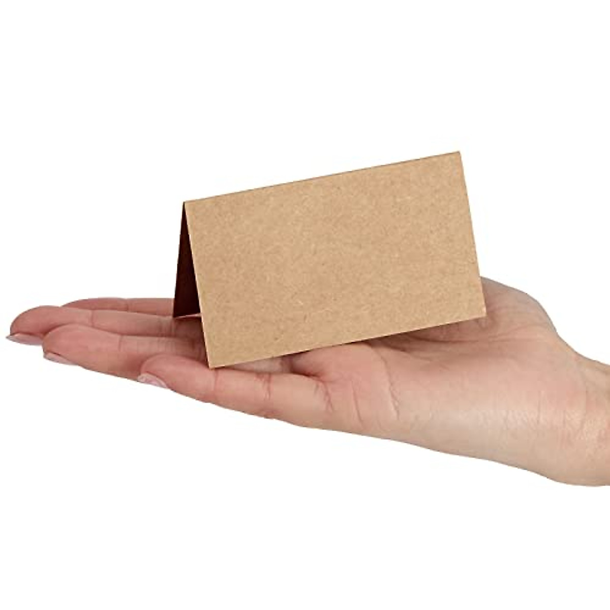 200 Pack Kraft Paper Place Cards for Table Setting, Blank Name Cards for Wedding Reception, Baby Shower, Graduation, Birthday, Table Numbers (3.5 x 2 In, Brown)