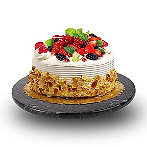 Olelo 12 Inch Marble Lazy Susan Cake Turntable Heavy Duty Marble Rotating Cake Stand for Cake Cupcake and Decorating Supplies