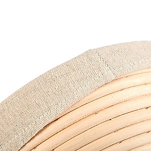 9 Inch Round Banneton Bread Proofing Basket with Bakers Couche Proofing Flax Cloth 2 Pcs Set