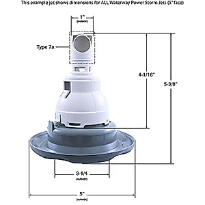 Waterway Plastics Jet Intl, WW Power Storm, 5" fd,Dir,Text Scal, Sterling Silver