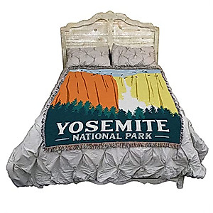 Pure Country Weavers Yosemite National Park Blanket - Gift Tapestry Throw Woven from Cotton - Made in The USA (72x54)
