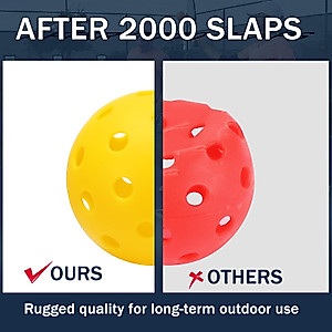 FEBSNOW Pickleball Balls Glow in The Dark, 40 Holes Outdoor Pickleball Balls for USAPA Regulations, Elasticity and Durable Balls with Pink Blue Yellow Green Color