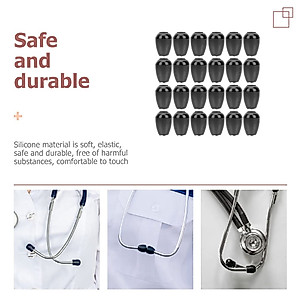 GLEAVI 24pcs Black Auscultation Earplugs Silicone Replacement Ear Tips Ear Tips for Replaceable Silicone Earbuds Ear Tips Supplies Ear Plug