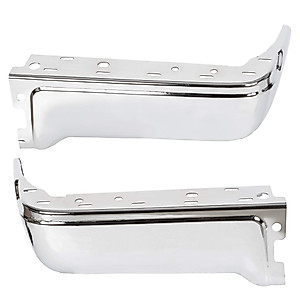 ECOTRIC Rear Step Bumper End Cap Cover Compatible with 2009-2014 Ford F150 Styleside Face Bar Driver Passenger Side W/O Sensor Hole Chrome 2 Packages