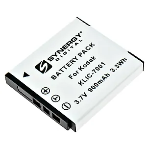 Synergy Digital Camera Battery, Compatible with Kodak MX1063 Digital Camera, (li-ion, 3.7V, 900 mAh) Ultra High Capacity, Replacement for Kodak KLIC-7001 Battery