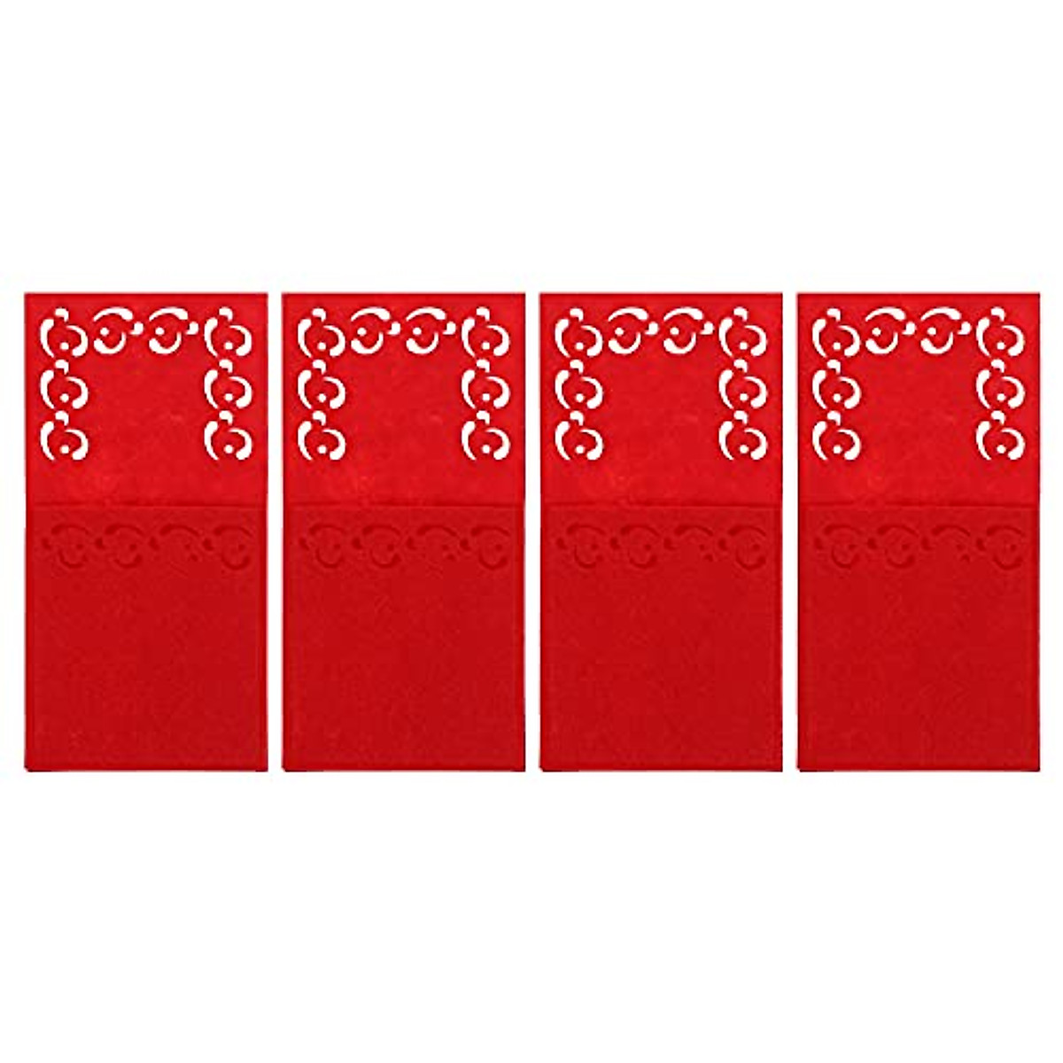 4PCS Xmas Party Cutter Fork Storage Bag Practical Christmas Tableware Cover Decor for Celebration Party
