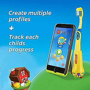 Colgate Magik Smart Toothbrush for Kids, Kids Toothbrush Timer with Fun Brushing Games Yellow 1 Count