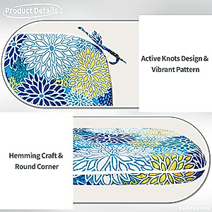 TWLEAR Indoor/Outdoor Chair Cushions 16x17 inch, Patio Chair Pads with Ties, All Weather Seat Cushions for Patio Funiture Home Garden Chair Use, Set of 2, Dahlia Blue