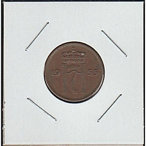 1955 Norway Crowned Monogram Two-Cent Choice Uncirculated