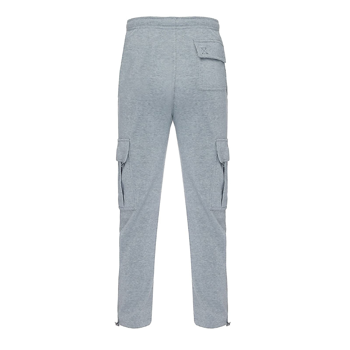 Men's Heavyweight Fleece Cargo Sweatpants Elastic Waist Joggers Baggy Drawstring Sweatpants with Pockets Cargo Pants Trousers