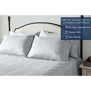 Delara GOTS Certified 100% Organic Cotton Sheets, 400TC Long Staple Cotton, Ultra Soft, Silky, Moisture-Wicking, Smooth & Breathable, with Elasticized Deep Pocket