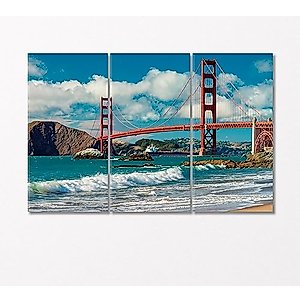 Golden Gate Bridge California USA Canvas Print 3 Panels / 36x24 inches