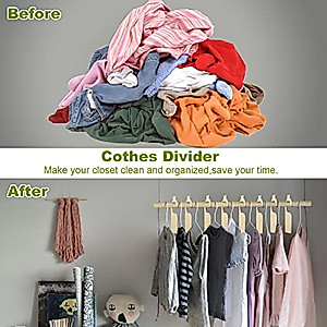 21 Pack Blank Clothing Rack Divider, Wooden Closet Size Divider, Baby Closet Dividers Hanging Closet Dividers for Home Nursery Baby Clothes