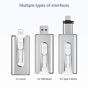 Vansuny USB 3.0 Flash Drive 64GB, 3 in 1 USB Flash Drive Photo Memory Stick for Phone/Pad and Android Phone/Tablet and PC