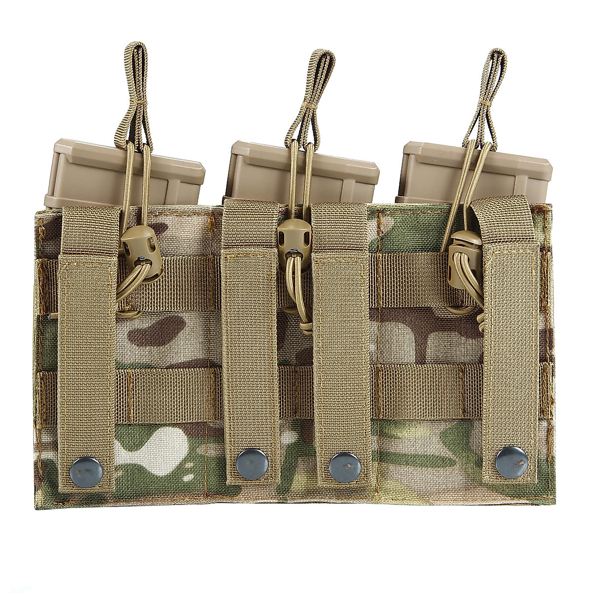 Triple Molle Mag Pouch Open-Top Bag for M4 M16 AK 5.56 Rifle Mag and Pistol Magazine Pouch Holder Airsoft Military Gear Camo