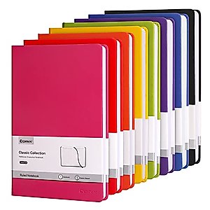 8 Pack Lined Journal Notebooks, 240 Pages, 5.5 x 8.3 inch, 8 Colors, Comix A5 Hardcover Notebooks, Classic College Ruled Notebooks for Writing