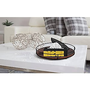 10" Wood Lazy Susan Organizers with Steel Sides, Lazy Susan Turntable for Cabinet, Kitchen Turntable Storage for Table, Countertop, Pantry