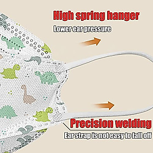 50 Pack Kids KF_94 FaceMásks Disposable with Cartoon Designs, 4-Ply 4D Printed Breathable FaceMásk for Boys Girls School (MultiColor_6)